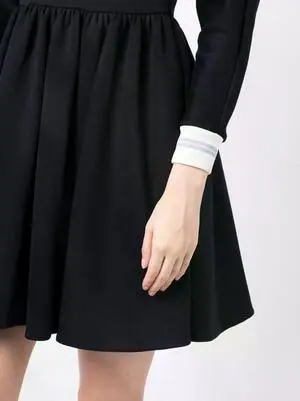 Miu Miu Ribbed-trim Long-sleeve Dress