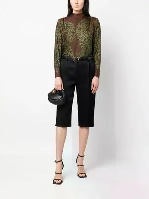 Saint Laurent 1980s Leopard Print Silk Blouse