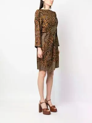 Saint Laurent 1980s Leopard Print Silk Dress