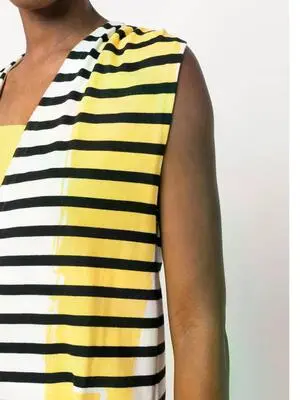 Balenciaga 2012 V-neck Striped Top