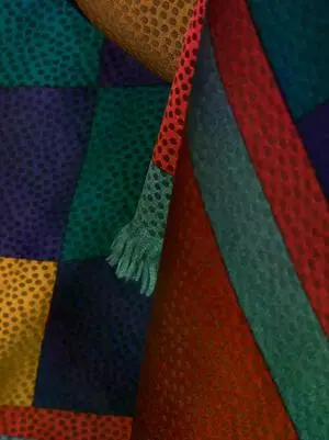 Saint Laurent 1980s Checkerboard-print Silk Scarf