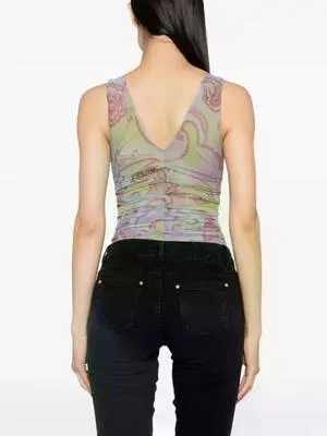Giorgio Armani 2000s Abstract-print Ruched Body