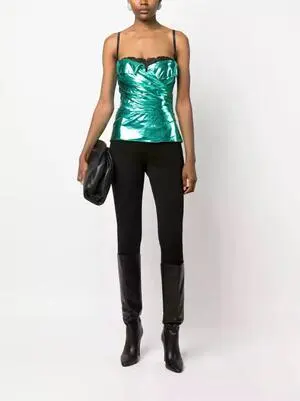 Dolce & Gabbana 2000s Metallic Ruched Top
