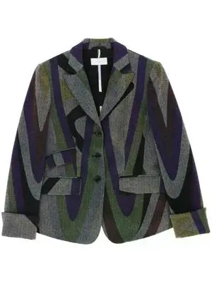 Emilio Pucci Pre-owned Wave-print Wool Blazer