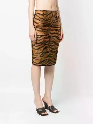 Gianfranco Ferre 1990s Animal-print Pencil Skirt
