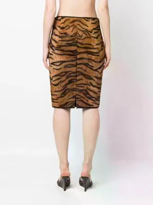 Gianfranco Ferre 1990s Animal-print Pencil Skirt