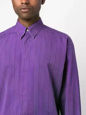 Versace 1980s Striped Button-down Shirt