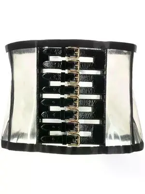 Dolce & Gabbana 2000s Patent Leather Corset Belt - Black