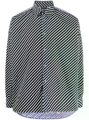 Versace 1990s Graphic-print Striped Shirt