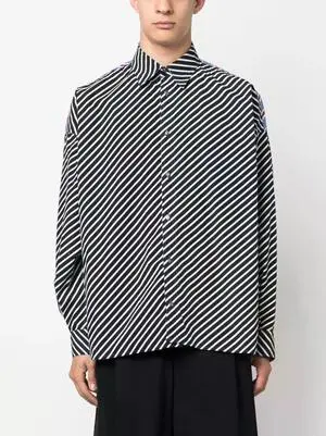 Versace 1990s Graphic-print Striped Shirt