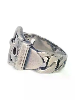 Hermès 1990-2000s Buckle-design Chain Ring