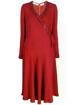 A.N.G.E.L.O. VINTAGE CULT 1980s Sequin-embellished Silk Dress - Red