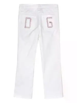 Dolce & Gabbana 2000s Crystal-logo Cropped Jeans