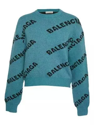 Balenciaga Logo-pattern Wool Sweater