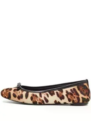 Dolce & Gabbana Leopard-print Bow-detail Ballerina Flats - Brown
