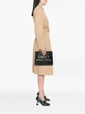 Gucci Medium Leather Logo Portfolio Clutch Bag