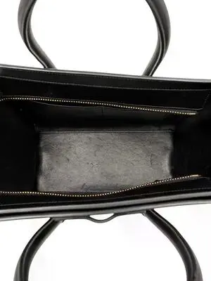 Celine 2017 Micro Tricolor Leather Luggage Tote Handbag - Brown