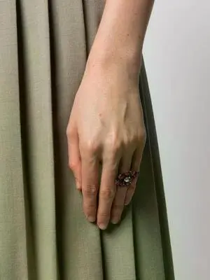 LOUIS VUITTON 2000s Rhinestone-embellished Floral Ring