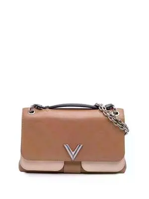 LOUIS VUITTON Monogram Cuir Plume Ecume Very Chain Satchel - Brown