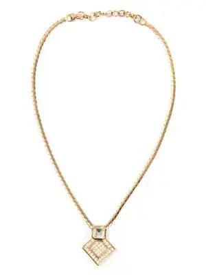 DIOR 1980s Rhinestone-Embellished Pendant Necklace