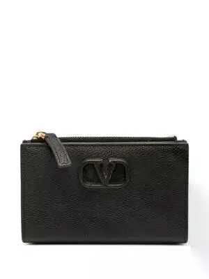 Valentino Garavani 2021-2025 Leather Vlogo Bifold Wallet Small Wallets - Black