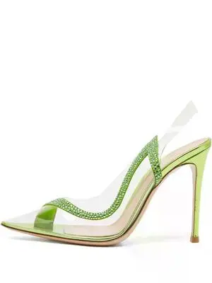 GIANVITO ROSSI 110mm Pointed-toe Heeled Pumps - Green