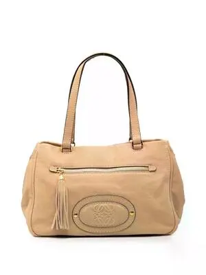 Loewe Nubuck Anagram Madrid Fringe Shoulder Bag