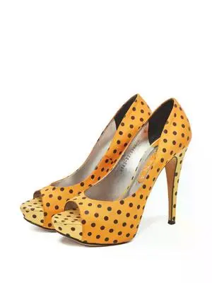 GINA 100mm Polka-dot Print Heeled Pumps