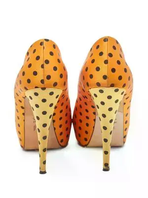 GINA 100mm Polka-dot Print Heeled Pumps