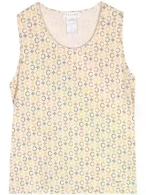 Celine 1990-2000s Macadam Stretch-cotton Tank Top