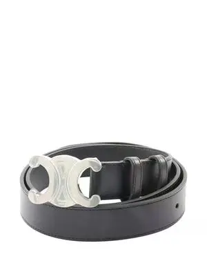 Celine Triomphe Leather Belt - Black