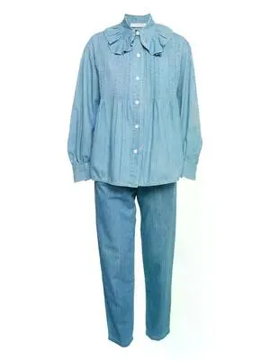 Chloé 2022 Ruffled Pleated Denim Set