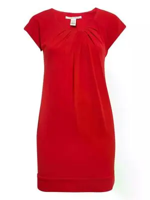 Diane Von Furstenberg Vintage Pleated-neckline Mini Dress