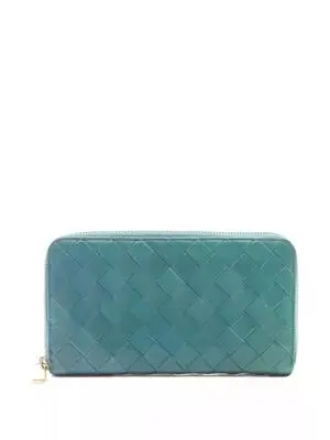 Bottega Veneta 2000s Intrecciato Zip-round Wallet - Blue