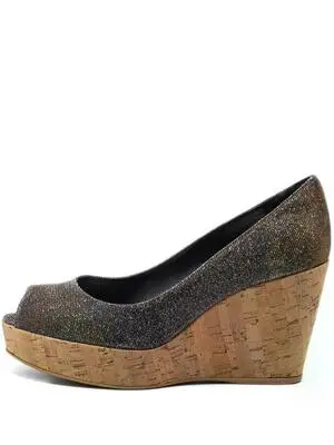 STUART WEITZMAN 90mm Anna Glittered Wedge Pumps