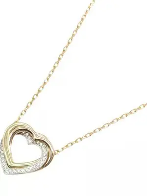 CARTIER 2010s 18k Trinity Heart Diamond Necklace - Gold