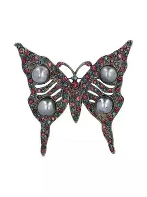 KENNETH JAY LANE Butterfly Brooch - Silver