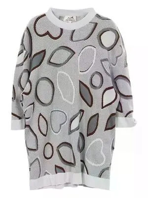Hermès 2010s Patterned Crew-neck T-shirt - Grey