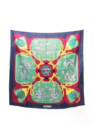 Hermès 2000s Tsubas 90 Silk Scarf - Green