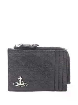 VIVIENNE WESTWOOD 2020s Orb Logo Leather Wallet - Black
