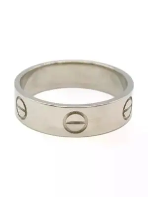 Cartier 2010s 18k White Gold Love Ring Silver