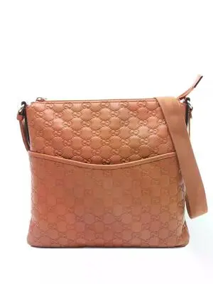 Gucci 2000s Sima Embossed Leather Shoulder Bag