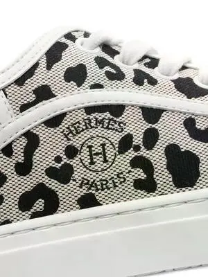 Hermès Leopard-print Canvas Sneakers