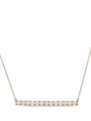 LB EXCLUSIVE 18k Rose Gold Bar Diamond Necklace - Pink