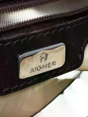 AIGNER Monogram Leather-trim Tote Bag
