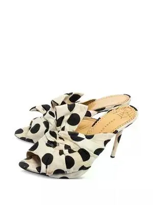 CHARLOTTE OLYMPIA 100mm Polka-dot Bow Sandals - White