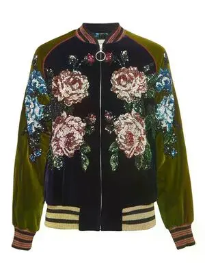 Women's Floral Satin Bomber Jackets