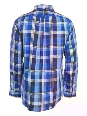 Polo Ralph Lauren 2024 Checkered Linen Shirt - Blue