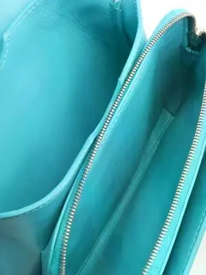 Balenciaga B-logo Leather Shoulder Bag - Blue