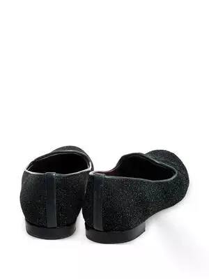 STUART WEITZMAN Glittered Leather Loafers